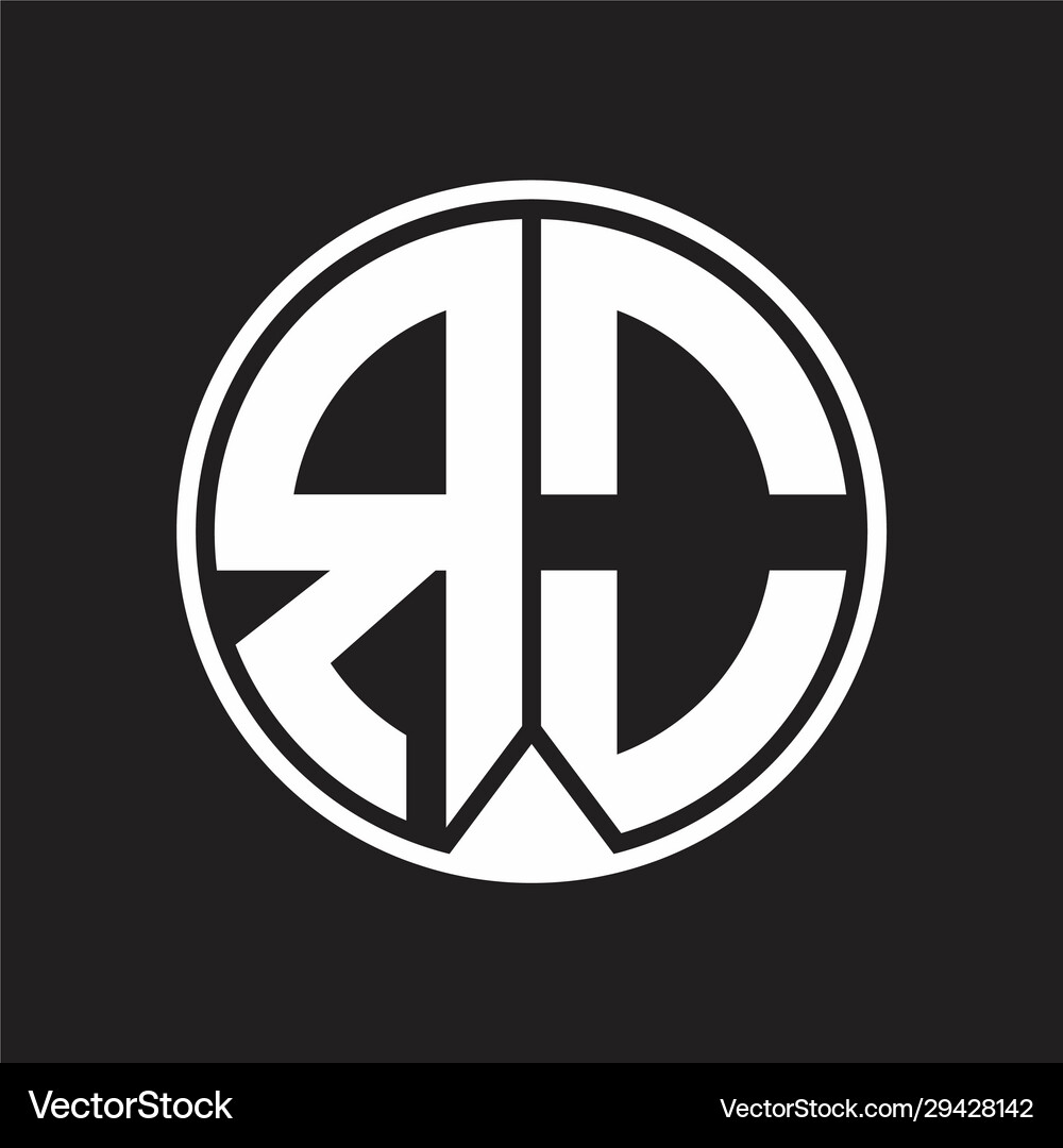 Ro logo monogram circle with piece ribbon style Vector Image