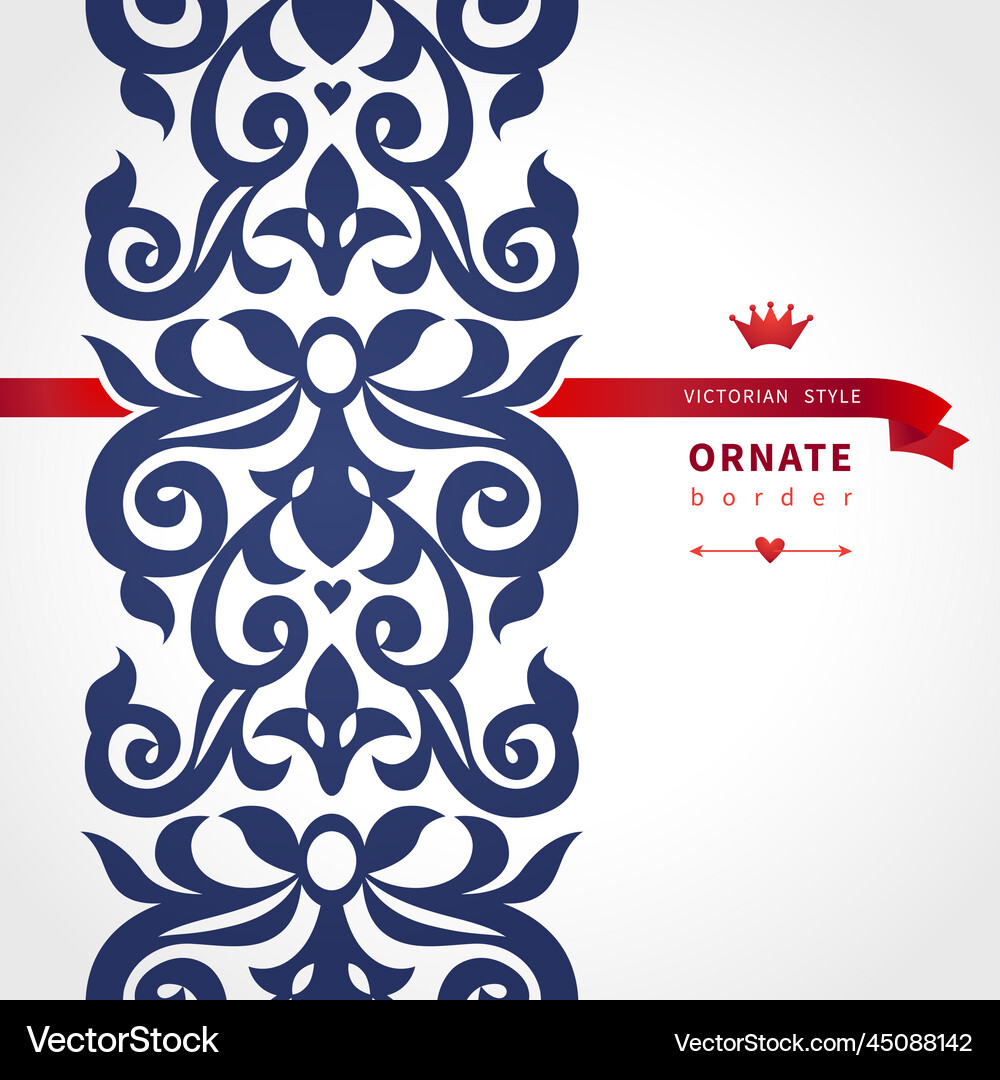 Seamless border in victorian style with hipster Vector Image