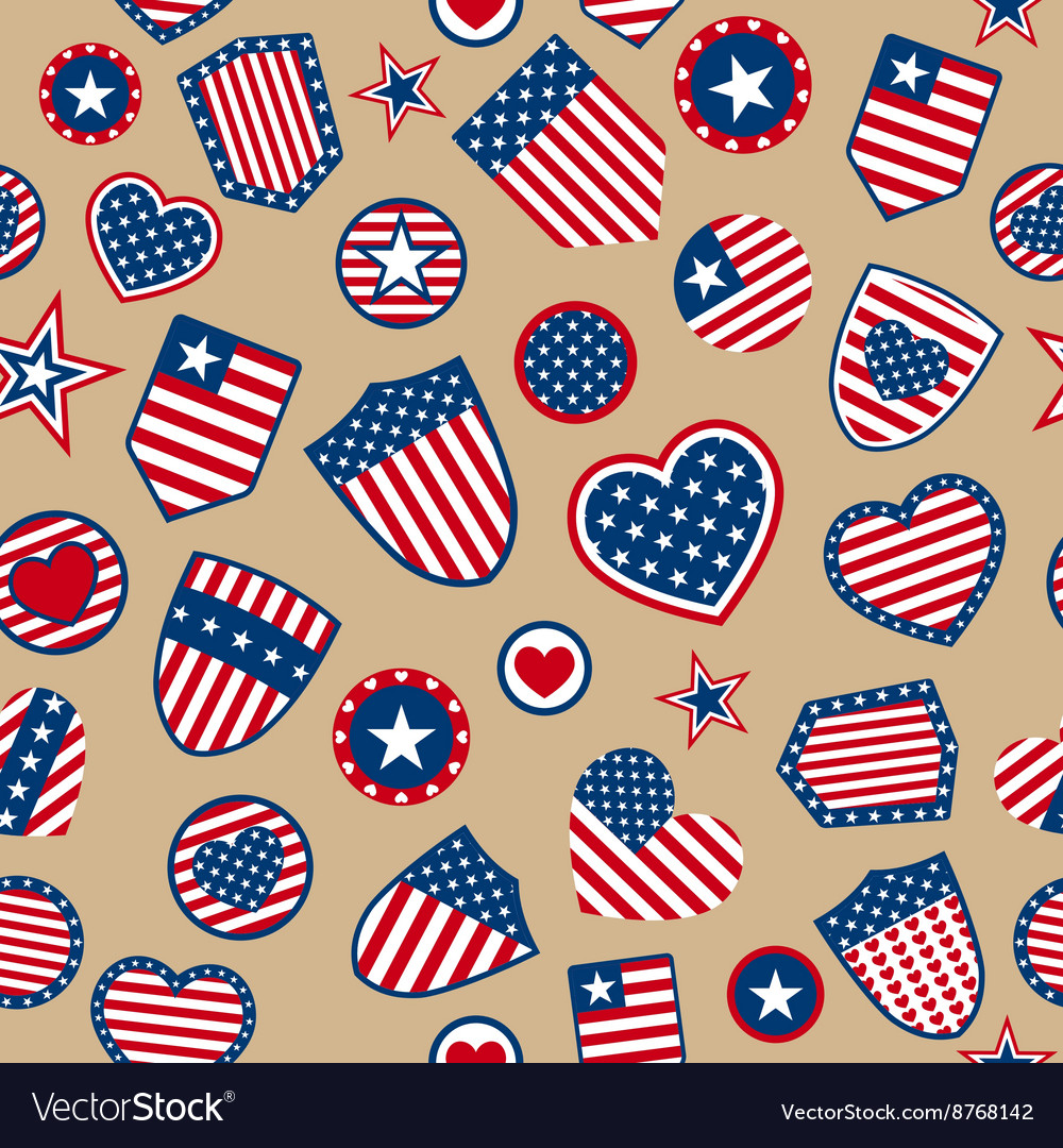 Seamless pattern of usa symbols Royalty Free Vector Image