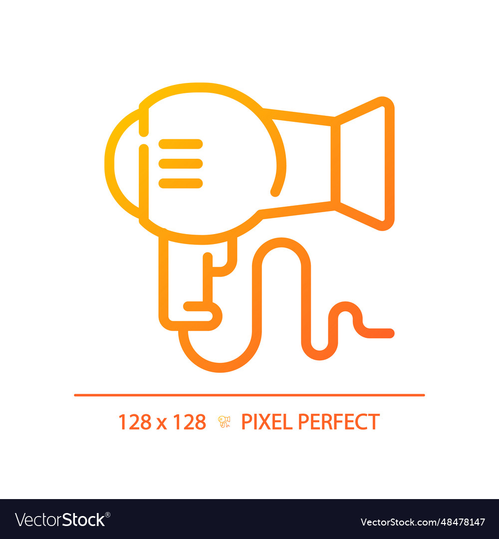 2d hair dryer thin linear gradient icon Royalty Free Vector