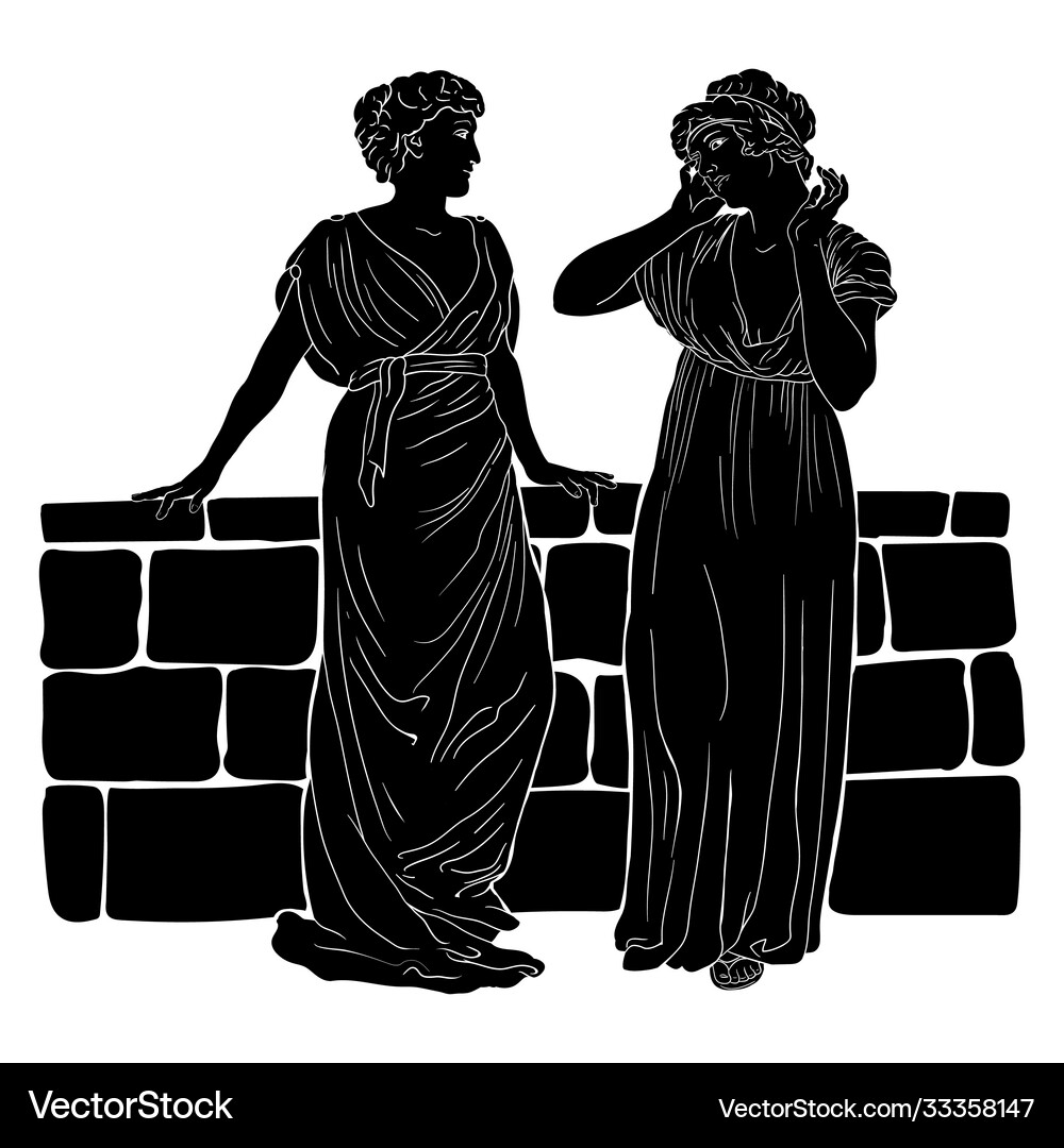 Ancient greek woman Royalty Free Vector Image - VectorStock