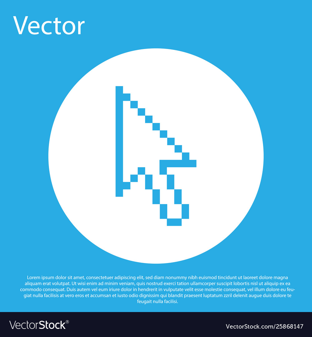 Blue pixel arrow cursor icon isolated on Vector Image