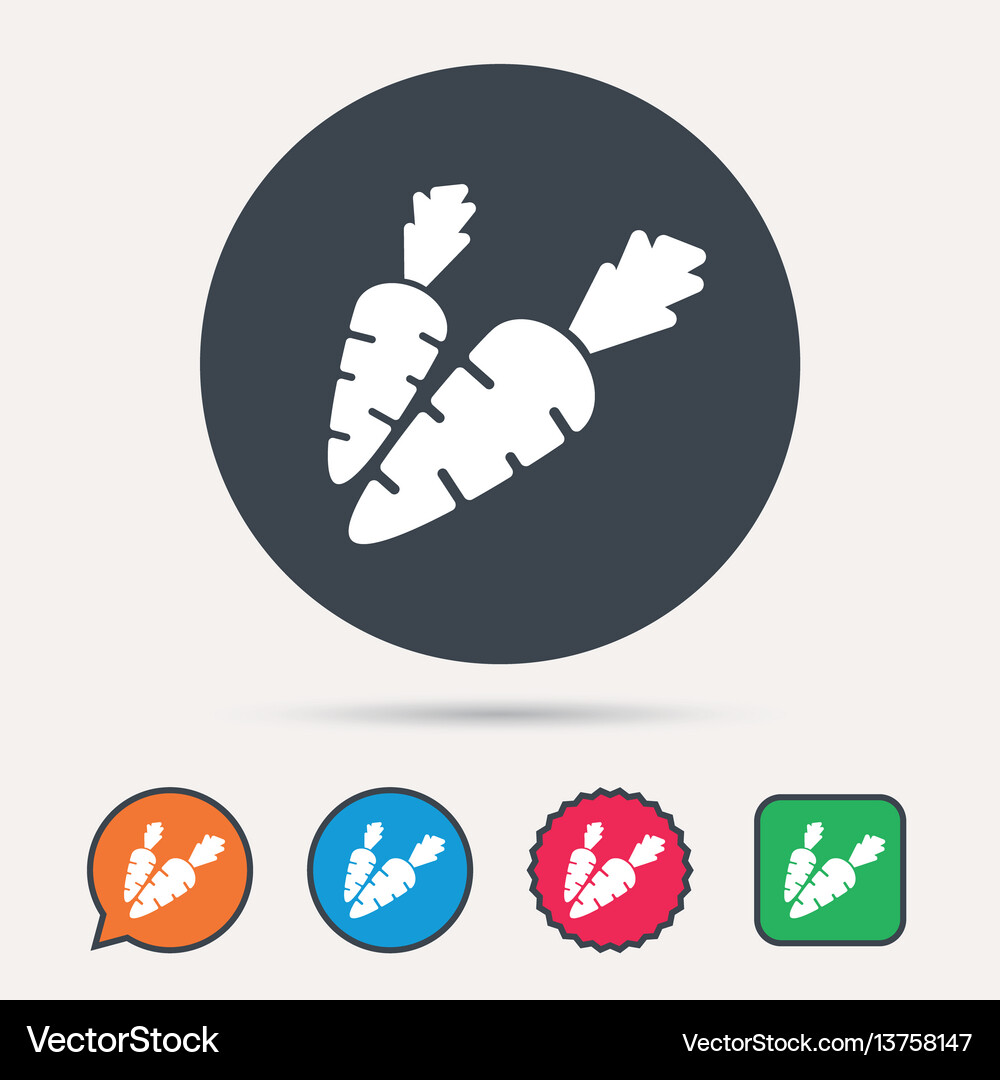 Carrot icon natural vegetable sign Royalty Free Vector Image
