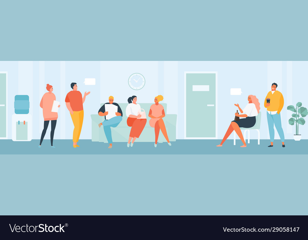 Group people in queue Royalty Free Vector Image