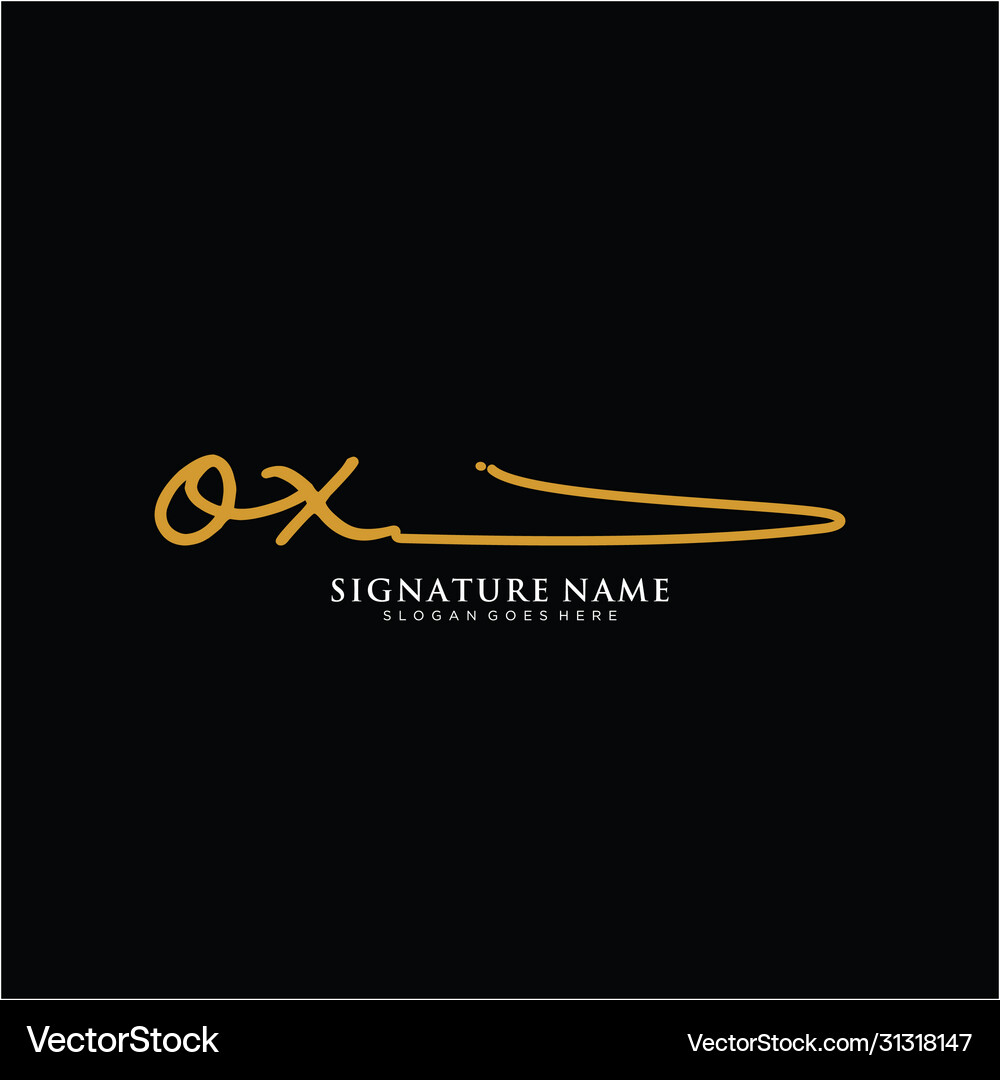 Letter ox signature logo template Royalty Free Vector Image