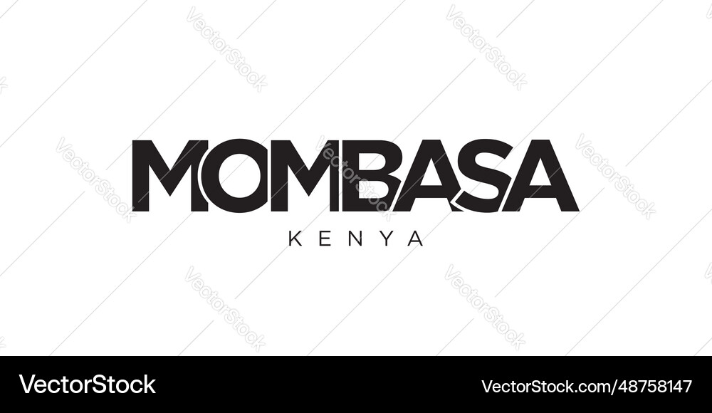 Mombasa in the kenya emblem design features Vector Image