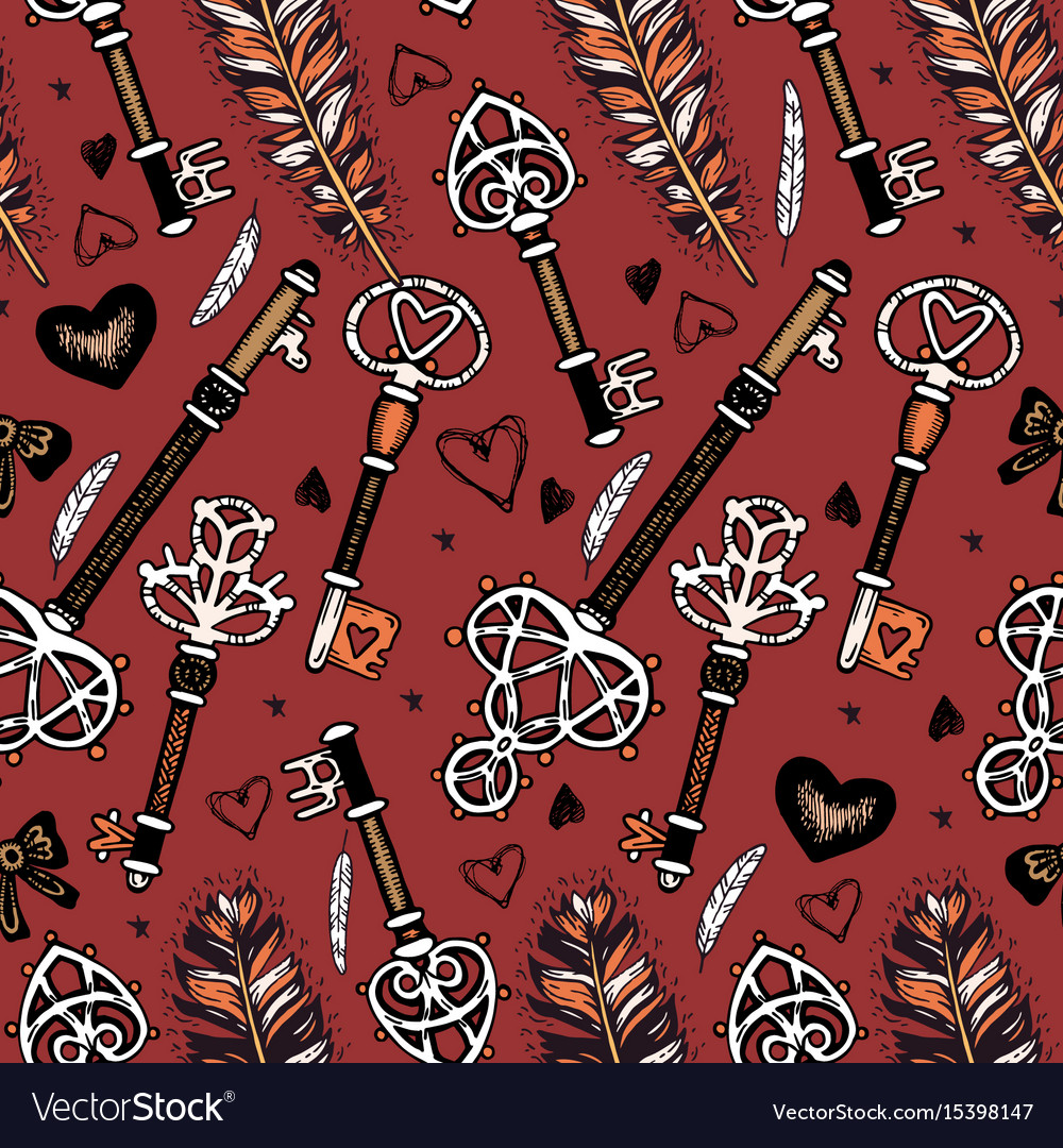 Multicolored keys background pattern Royalty Free Vector