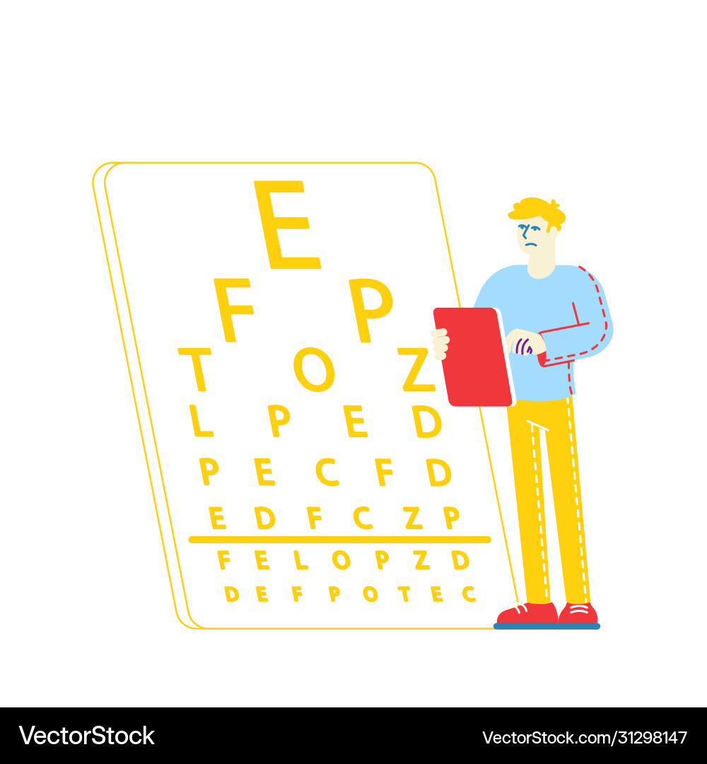 Myopia or nearsightedness diseases eye and Vector Image