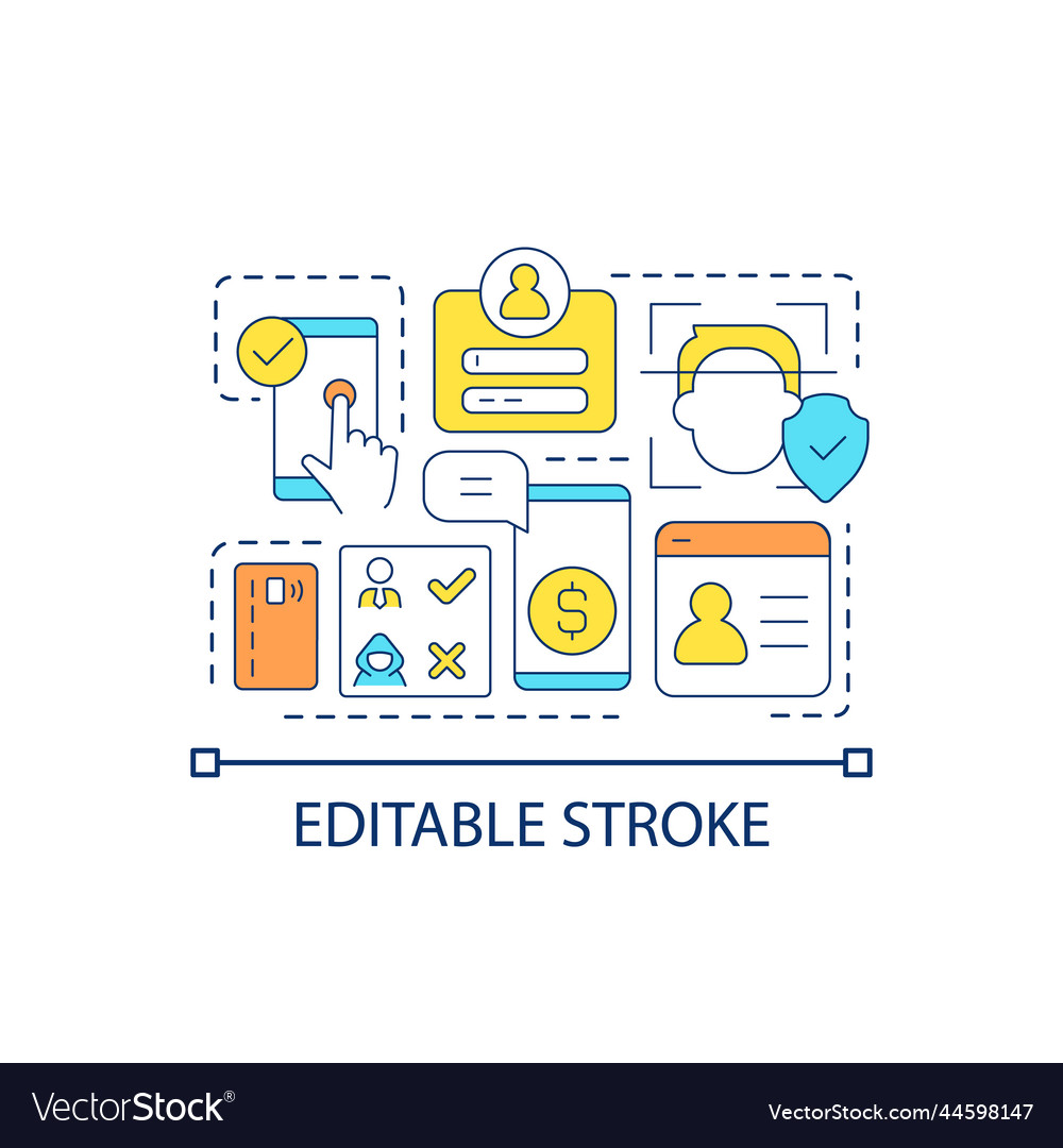 Online banking registration concept icon Vector Image Online banking registration concept icon Vector Image