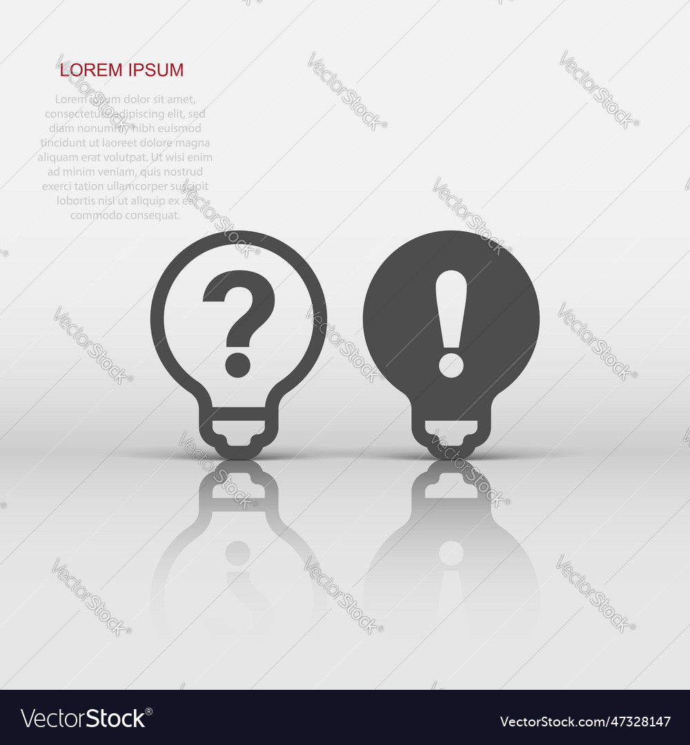 Problem solution icon in flat style light bulb Vector Image