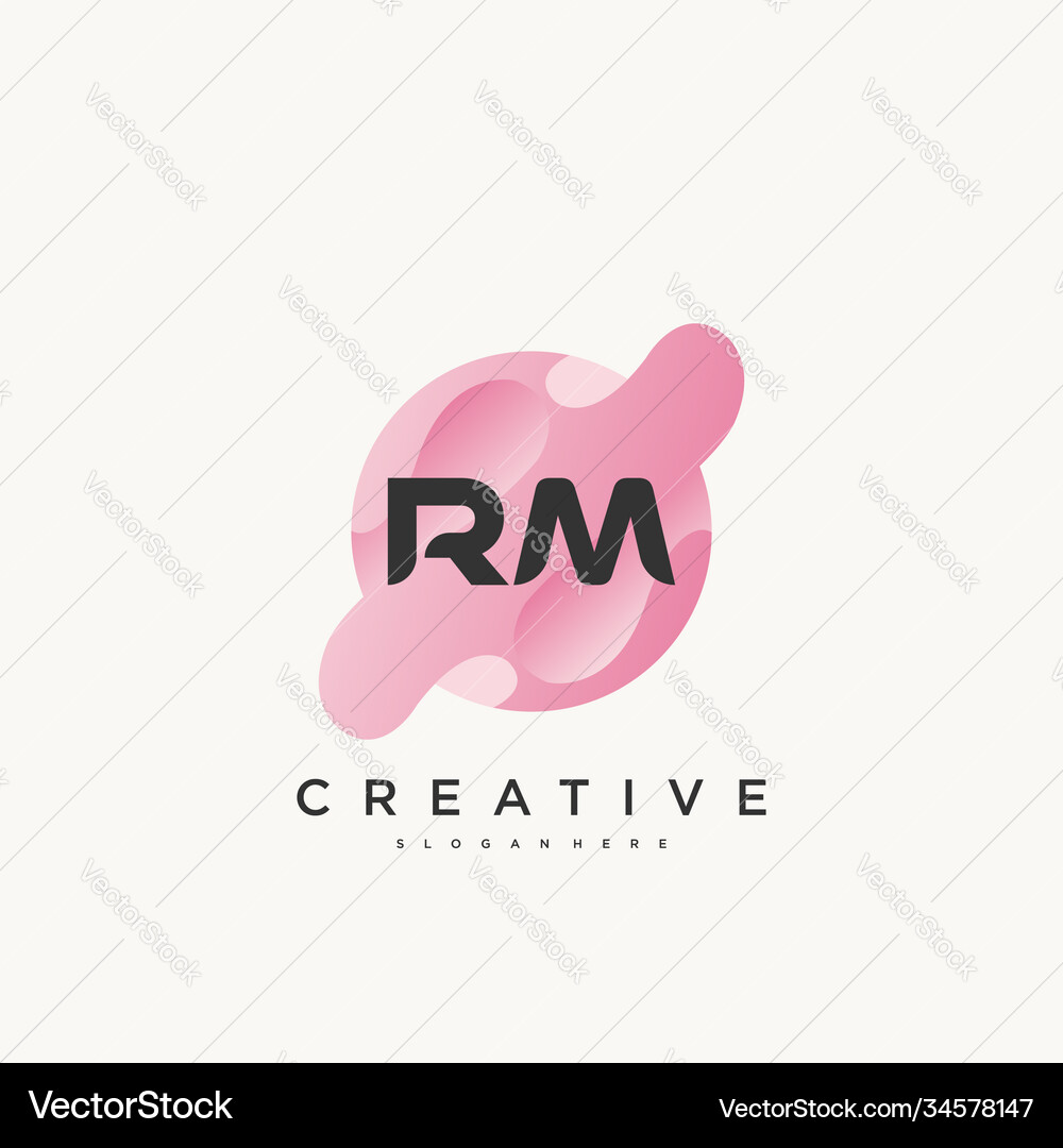 Rm initial letter colorful logo icon design Vector Image