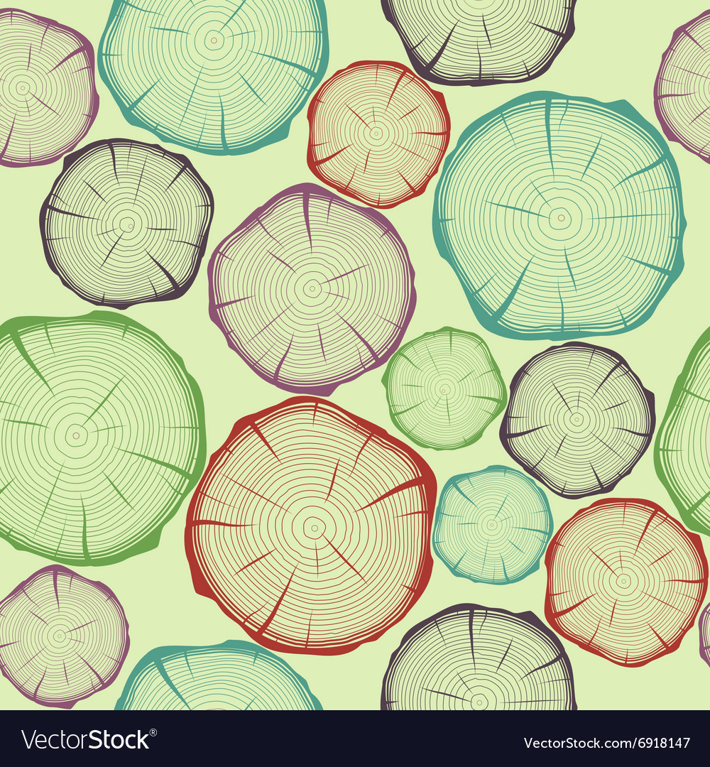 Seamless pattern with tree rings Royalty Free Vector Image