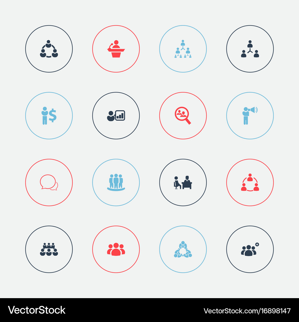 Set of 16 editable community icons includes Vector Image