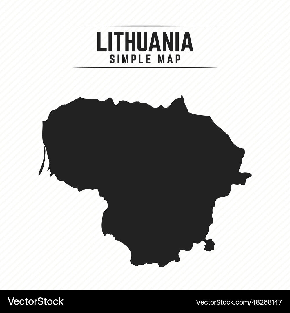 Simple black map of lithuania isolated on white Vector Image