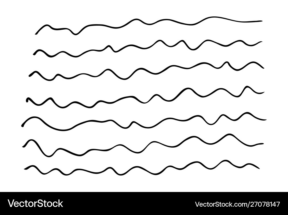 Wavy Line Sketch Set Royalty Free Vector Image