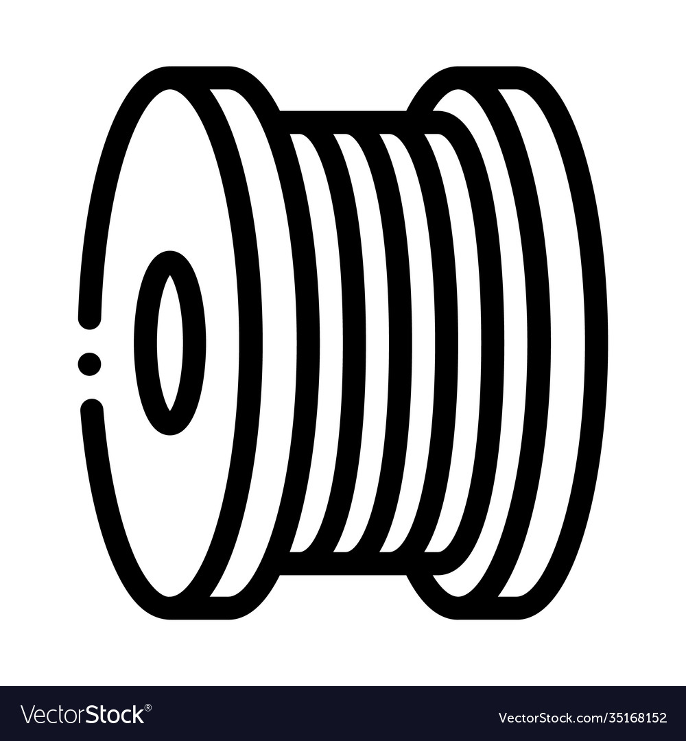 Bobbin Fiber Black Icon Royalty Free Vector Image