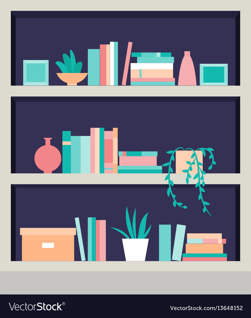 Bookcase Royalty Free Vector Image - VectorStock