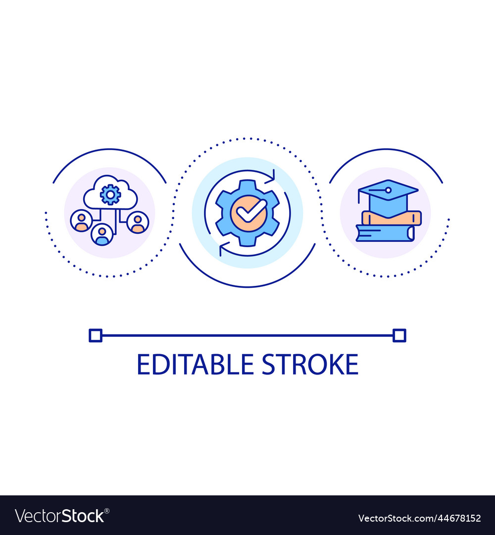 E learning technology loop concept icon Royalty Free Vector