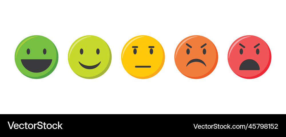 Emoji icons set customer service satisfaction Vector Image