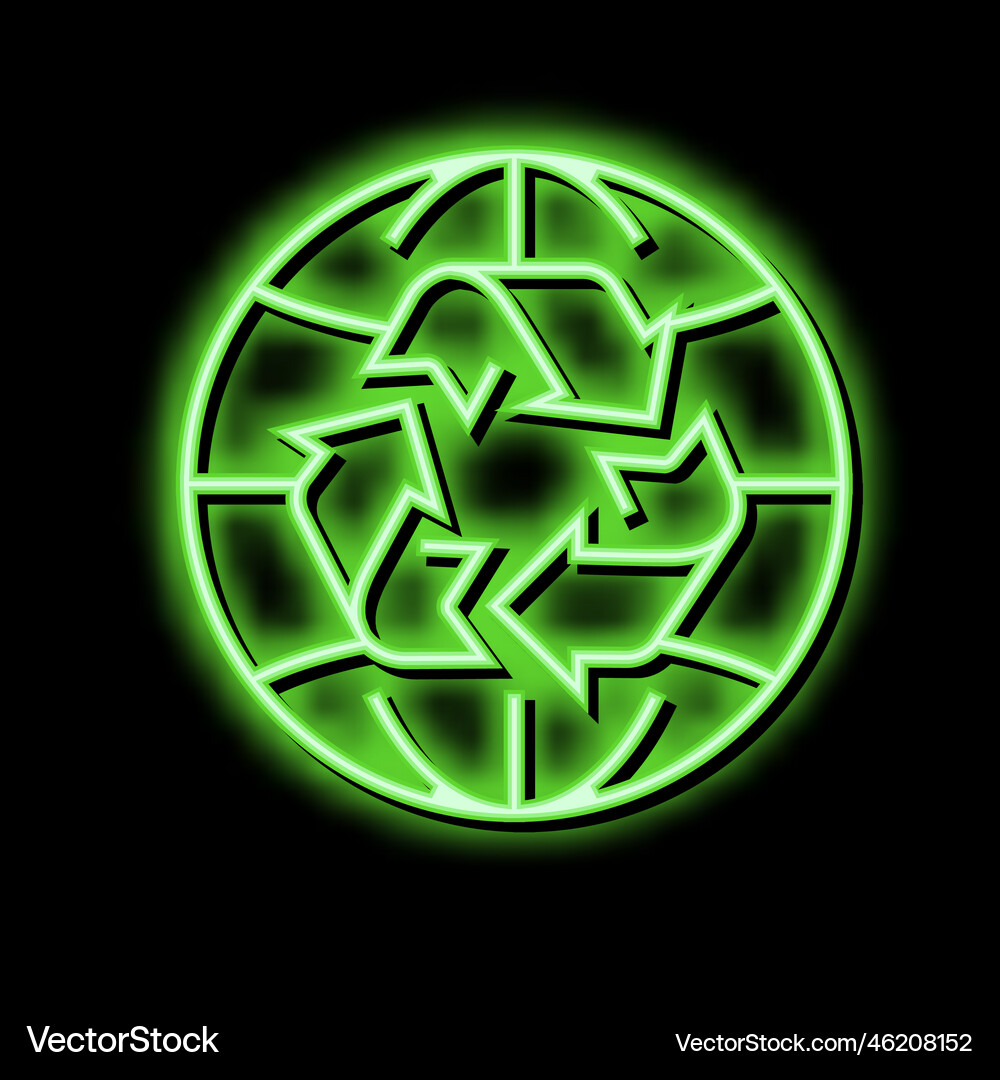 Environment ecosystem neon glow icon Royalty Free Vector