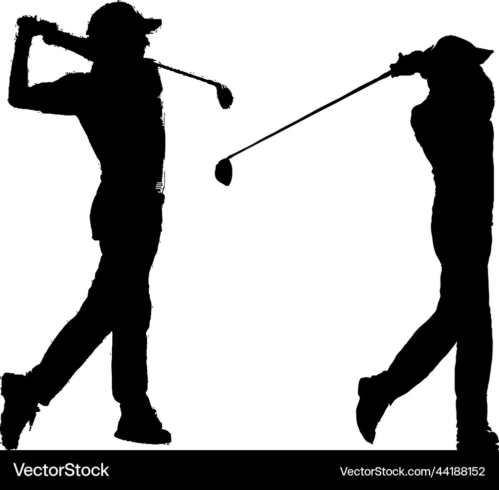 Golf player silhouette golfers silhouette Vector Image