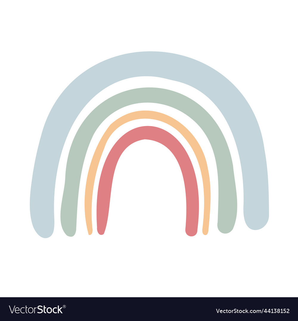 Hand drawn pastel color rainbow bridge decoration Vector Image