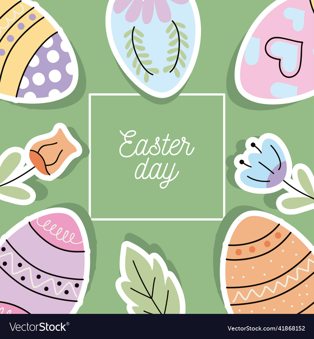 Happy easter frame Royalty Free Vector Image - VectorStock