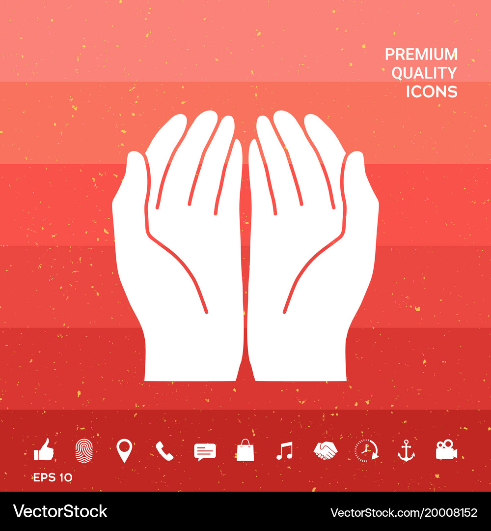 Open hands icon Royalty Free Vector Image - VectorStock