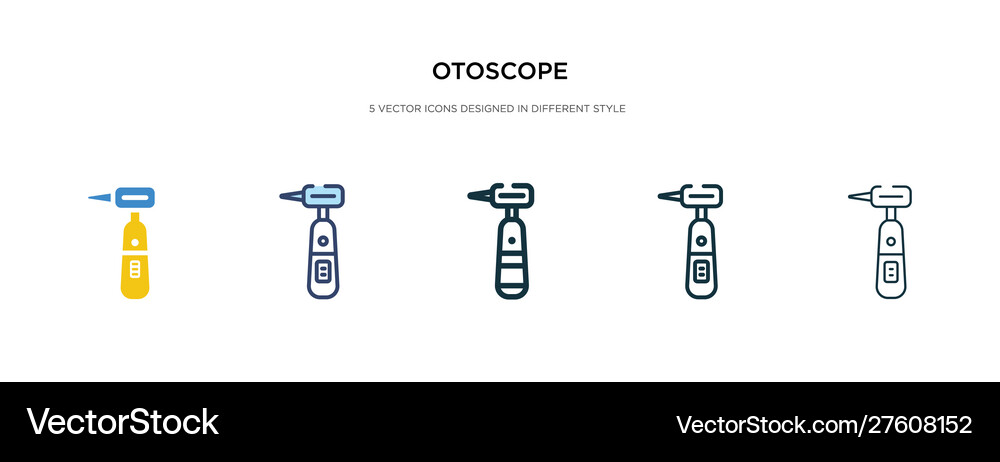 Otoscope icon in different style two colored Vector Image