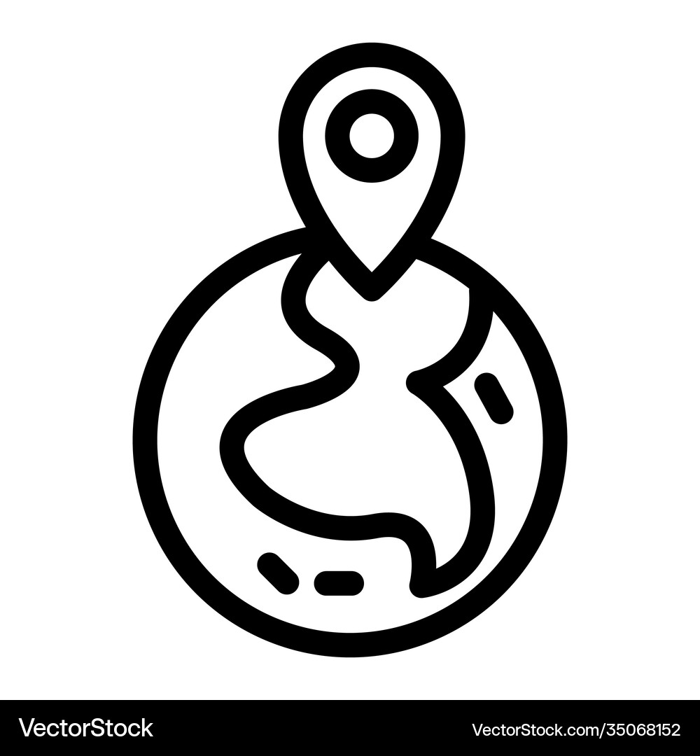 Pin on globe icon global worldwide location Vector Image