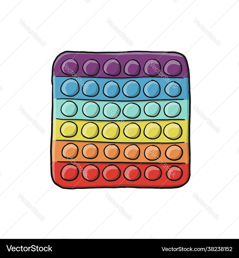 Pop It Fidget Toy - Rainbow Colors Royalty Free Vector Image