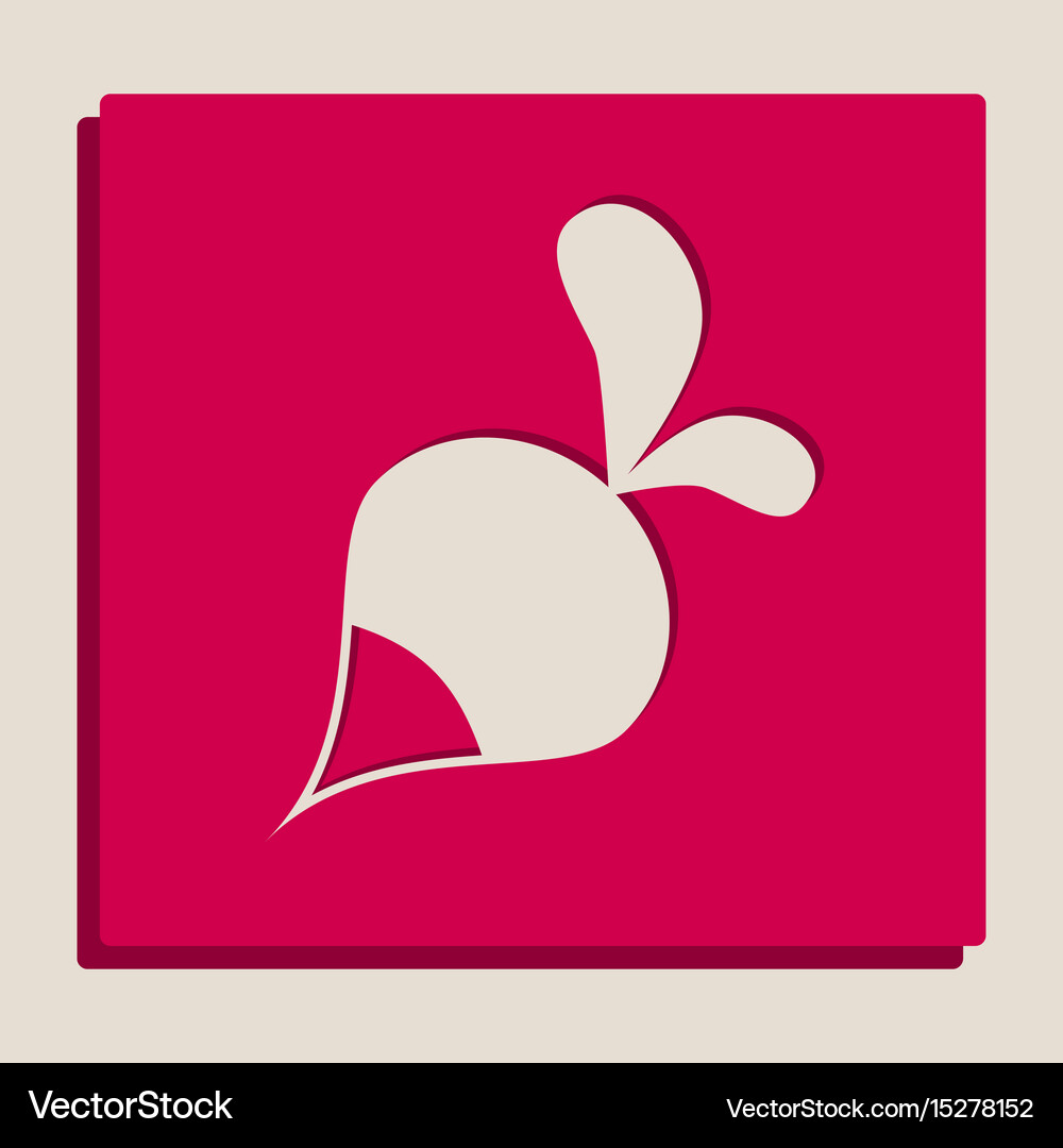 Radish simple sign grayscale version Royalty Free Vector