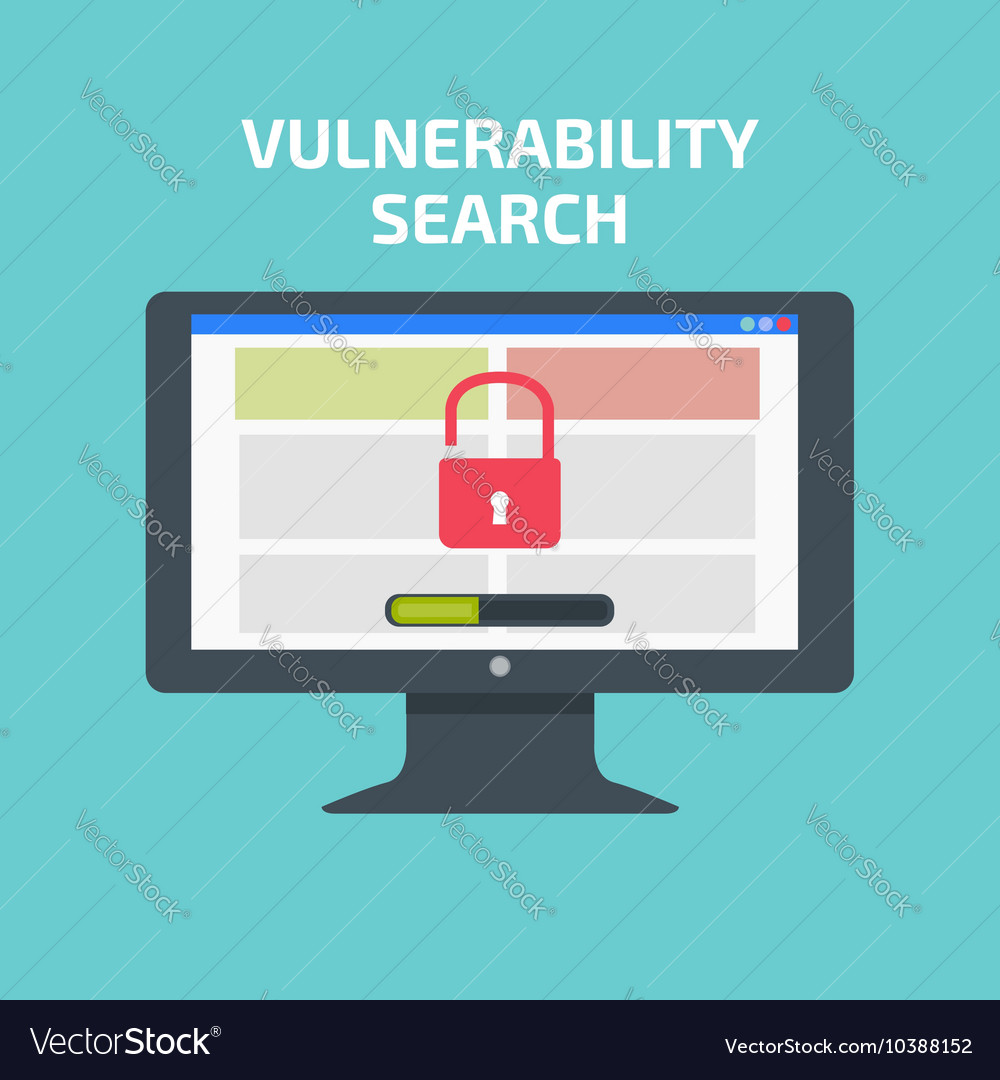 Vulnerability search decktop Royalty Free Vector Image