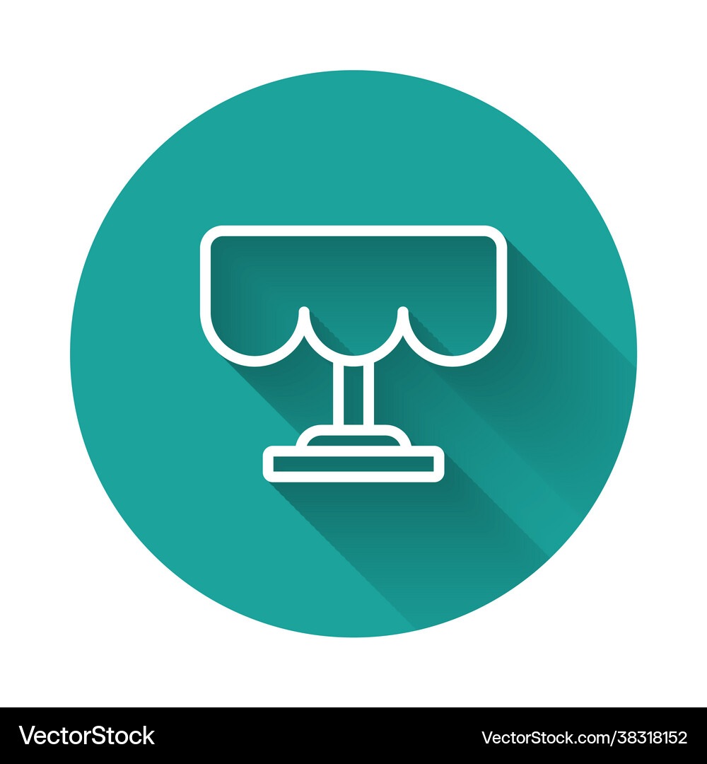 White line wooden table icon isolated with long Vector Image