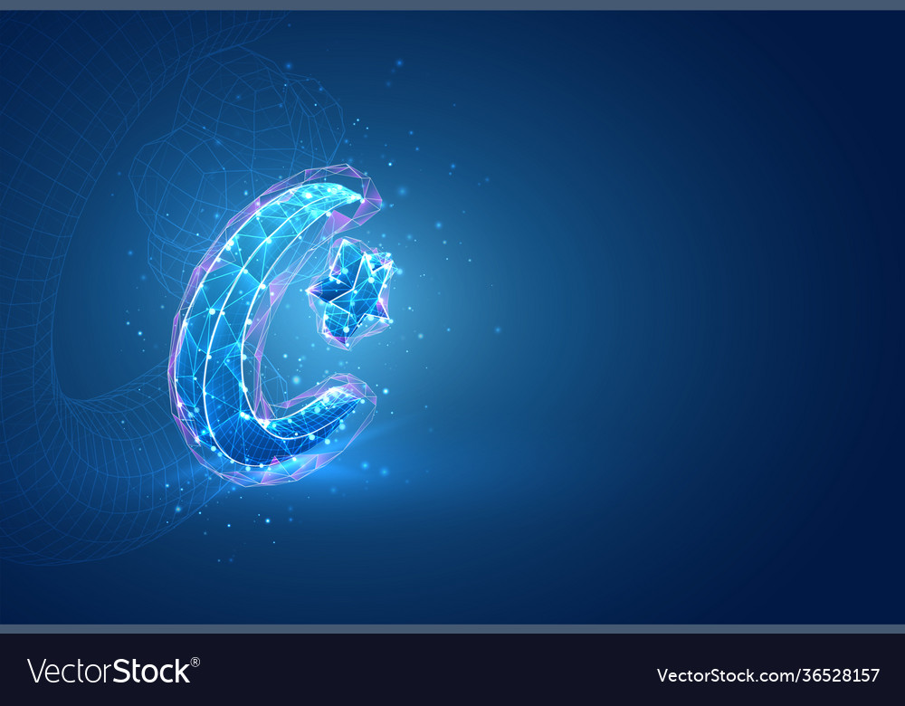 3d symbol volumetric object on a blue background Vector Image