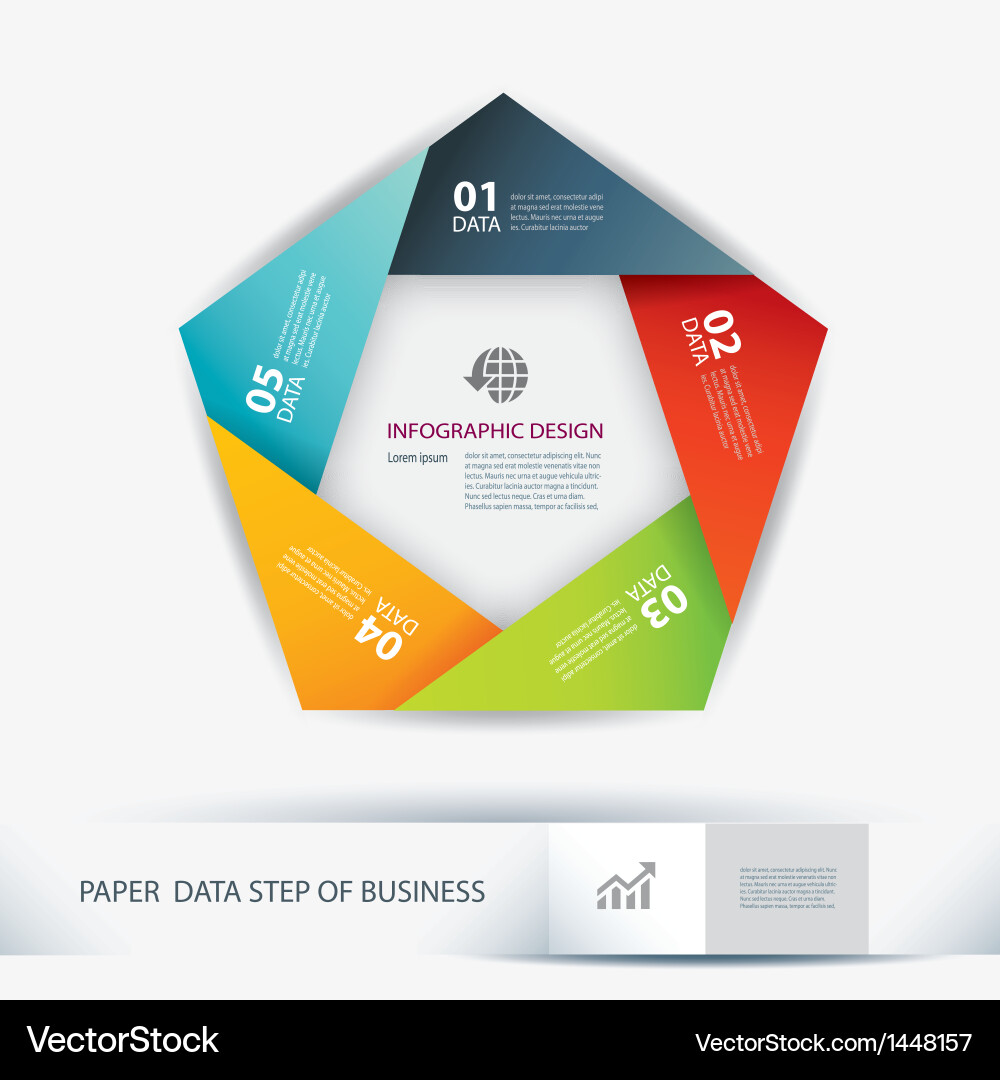 Business step paper lines and numbers Royalty Free Vector