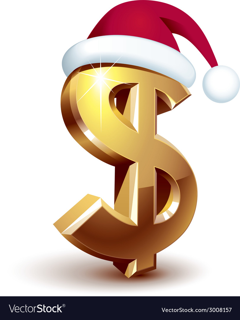 Christmas dollar Royalty Free Vector Image - VectorStock