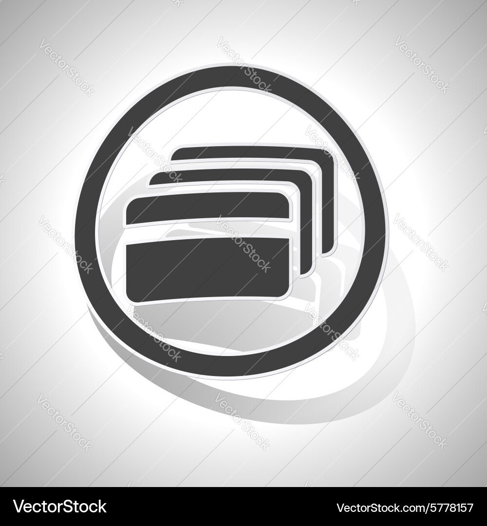 Credit card sign sticker curved Royalty Free Vector Image
