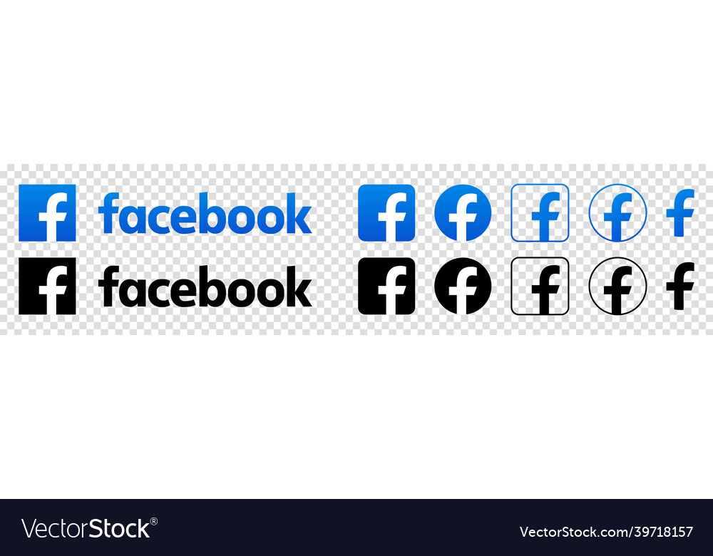 Facebook button set Royalty Free Vector Image - VectorStock