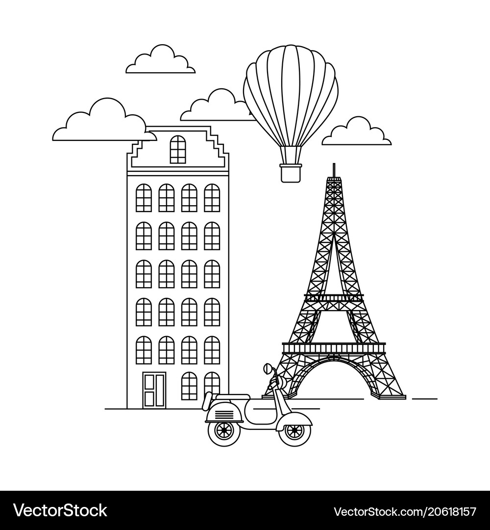 France paris architecture Royalty Free Vector Image