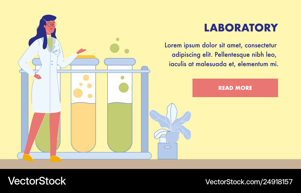 Laboratory research landing page template Vector Image
