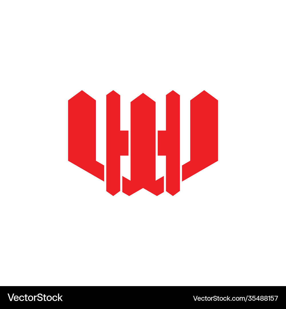 Letter hw simple geometric logo Royalty Free Vector Image