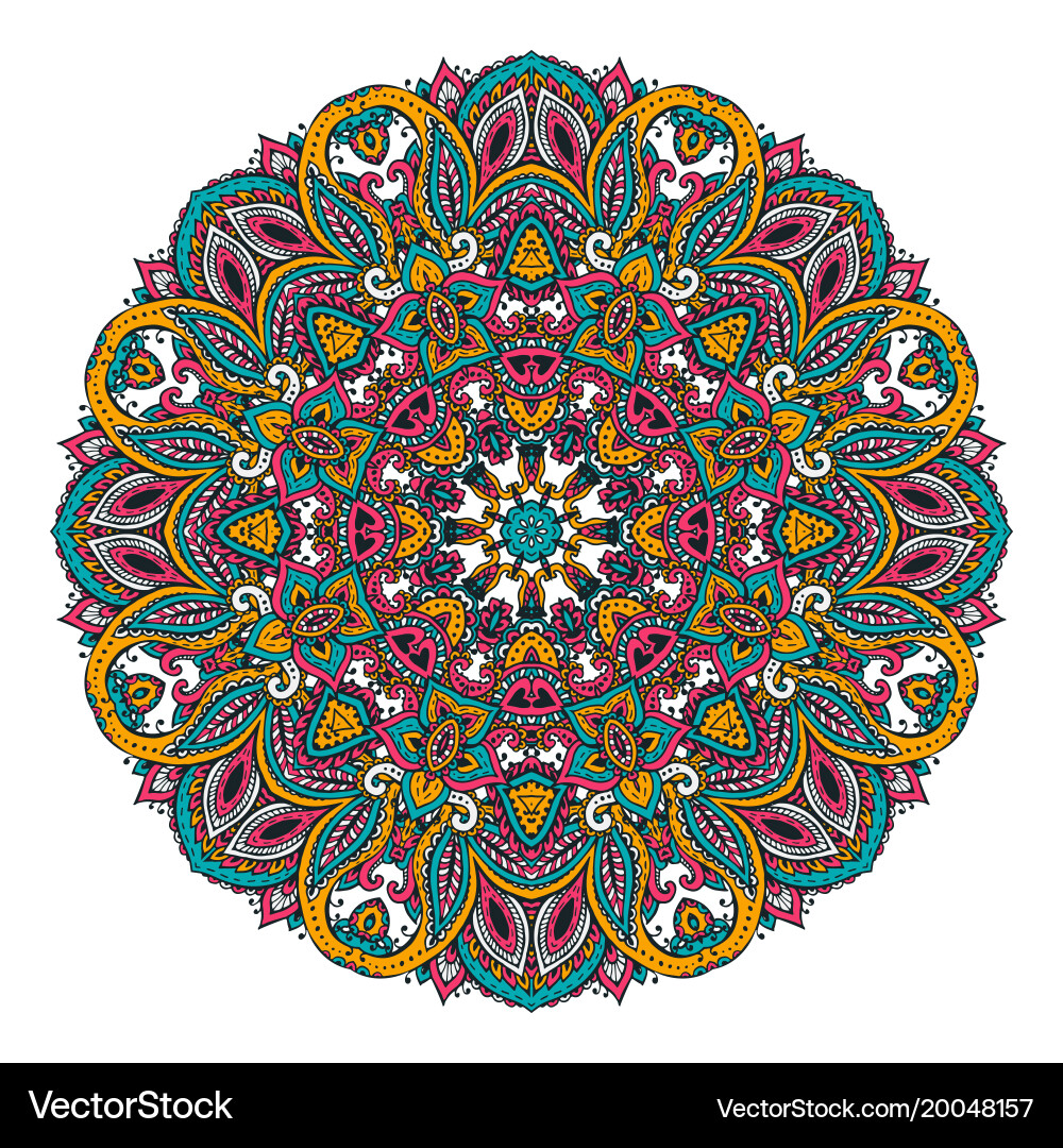 Mandala pattern of henna floral elements Vector Image