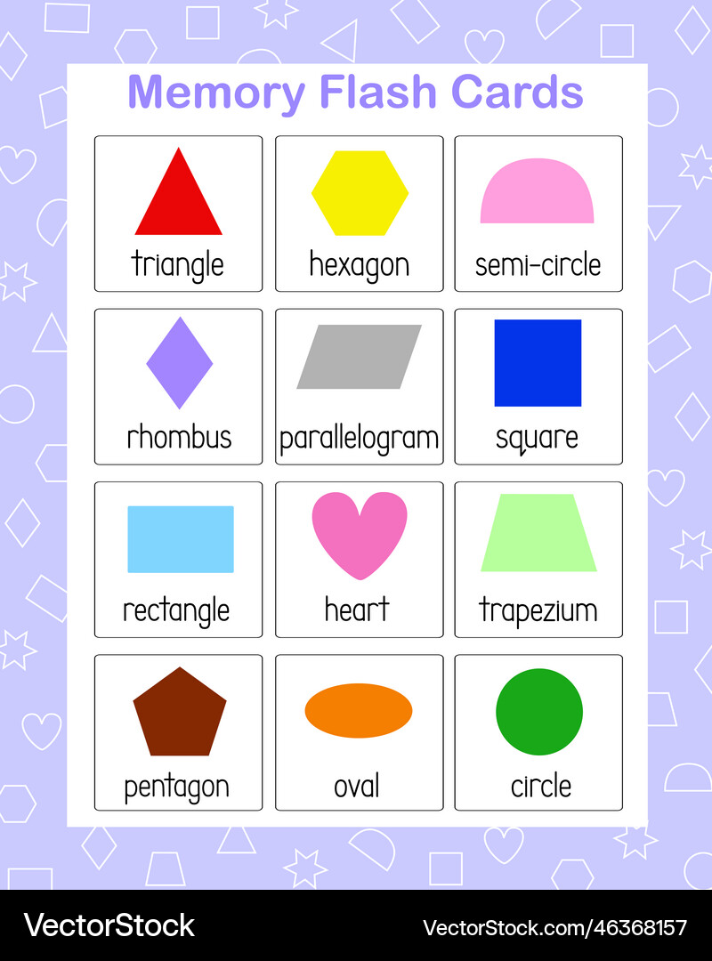 Memory game geometry shapes of different color Vector Image