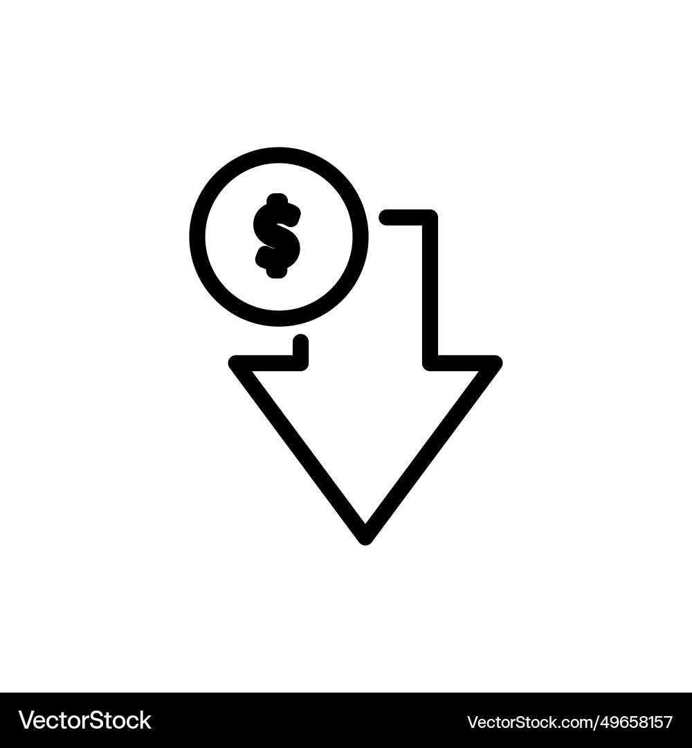 Money down trade line logo icon image Royalty Free Vector
