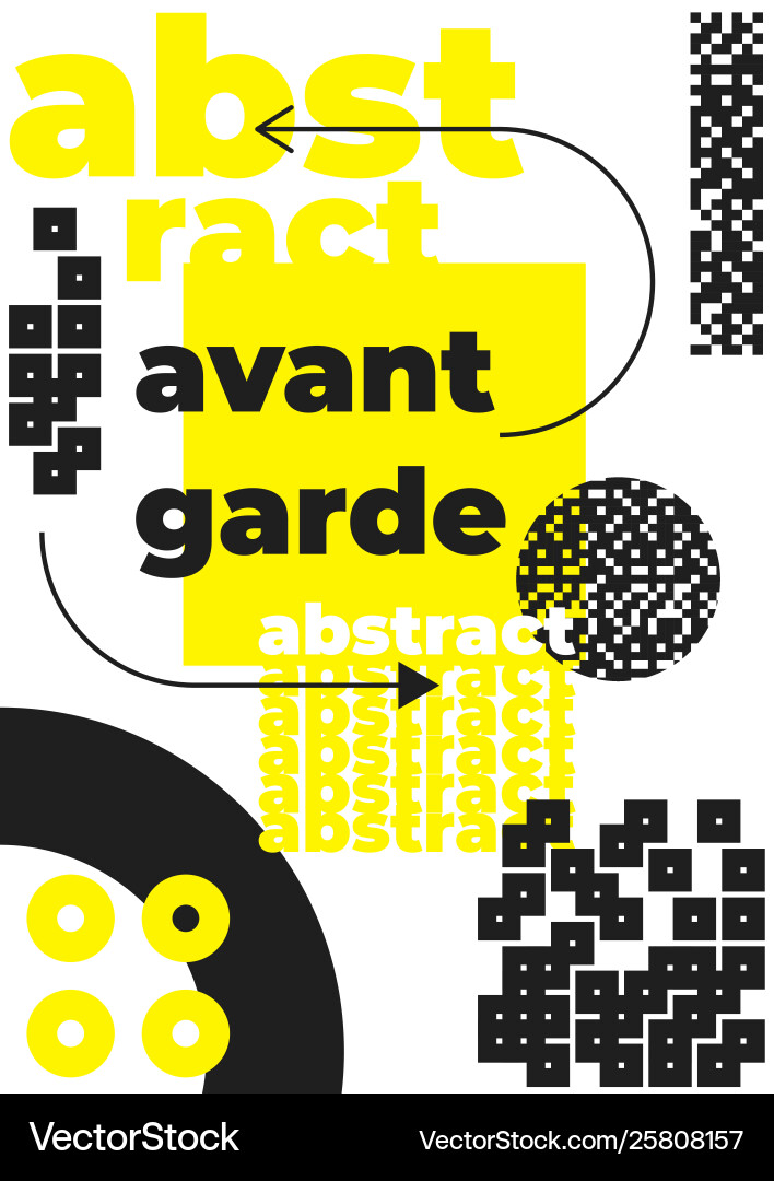 Poster with bright bold geometric elements Vector Image