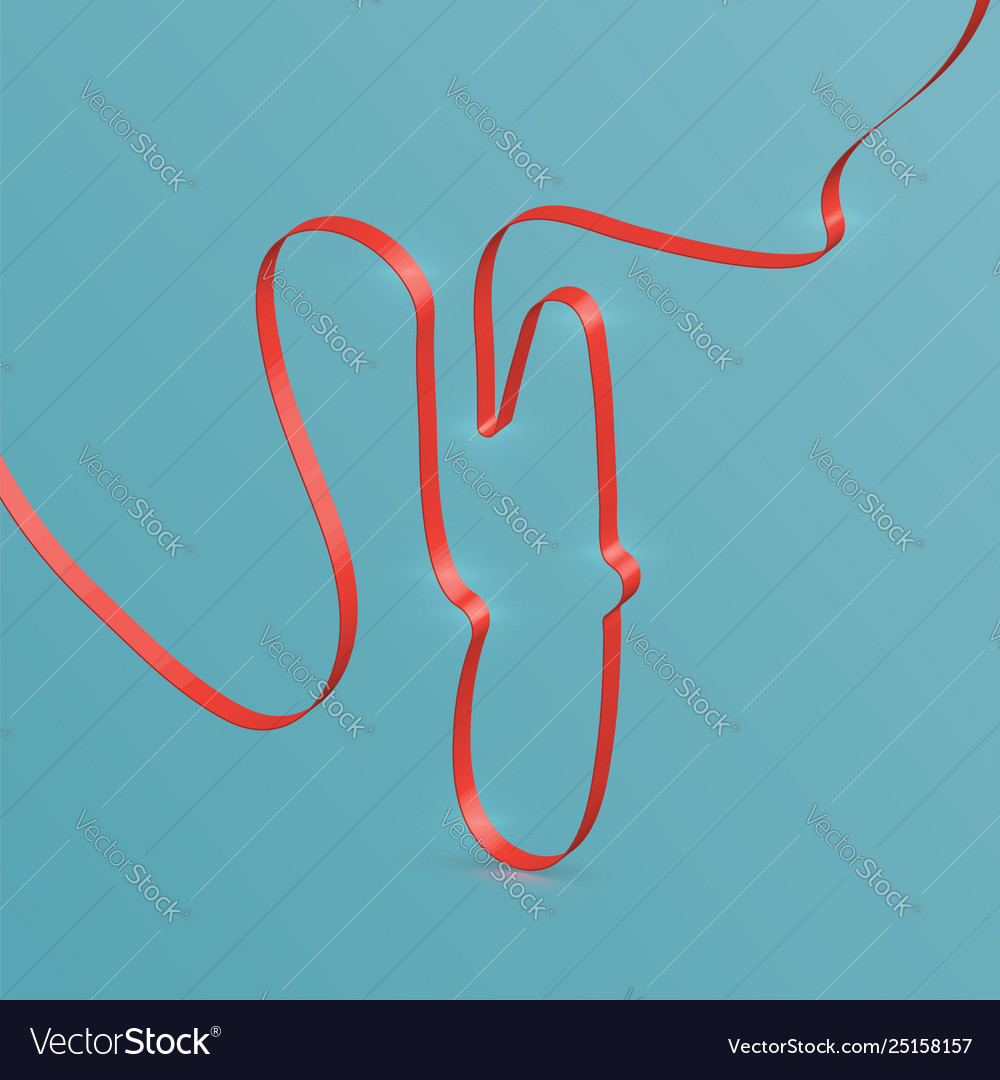 Realistic ribbon font from a typeset Royalty Free Vector