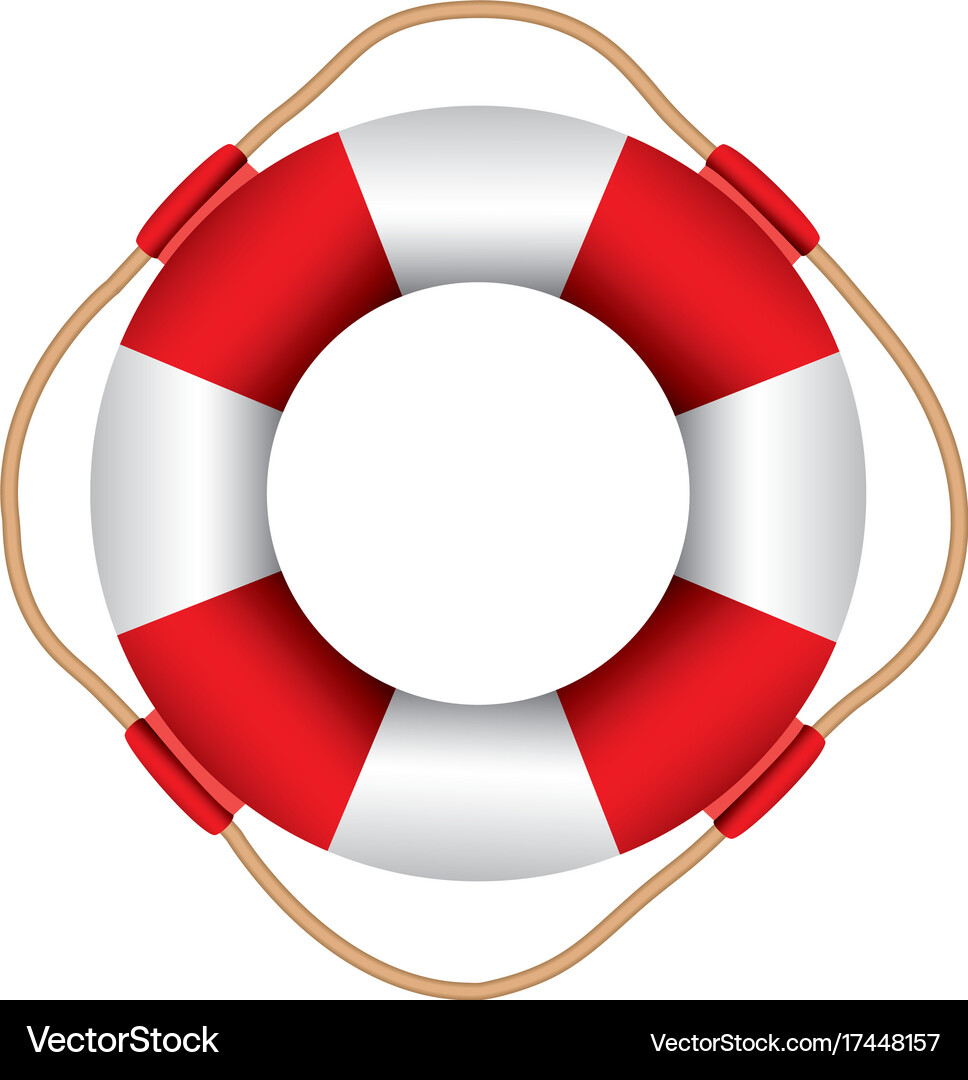 Red and white lifebuoy Royalty Free Vector Image