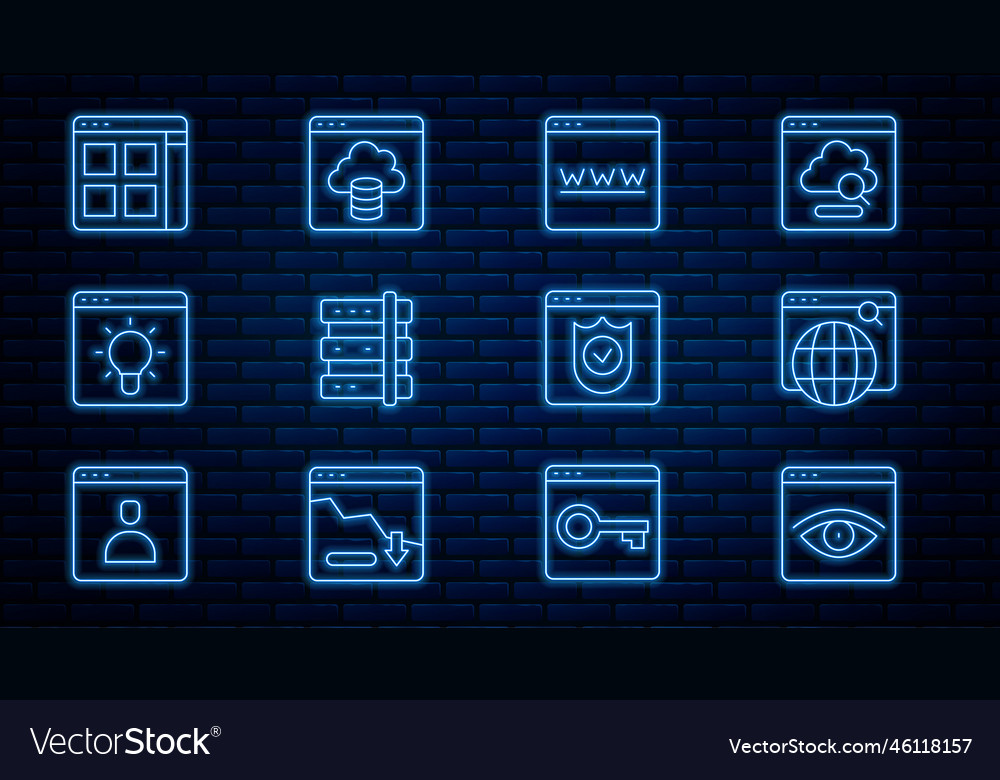 Set line browser incognito window search engine Vector Image Set line browser incognito window search engine Vector Image