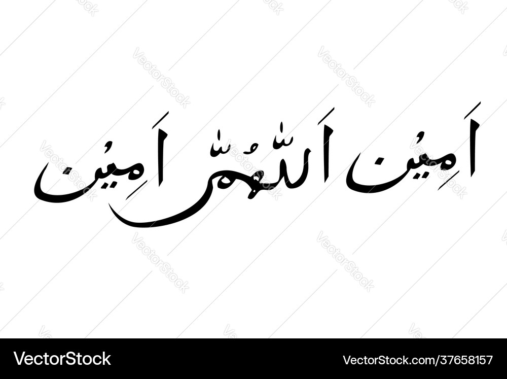 Simple hand draw calligraphy sketch arabic aamiin Vector Image